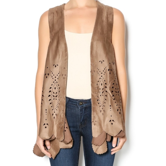 Charlie Paige | Jackets & Coats | Charlie Paige Laser Cut Faux Suede ...